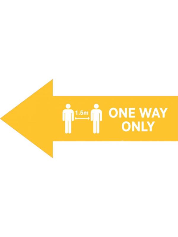 Yellow Left Arrow – One Way Only Covid-19 | Australia
